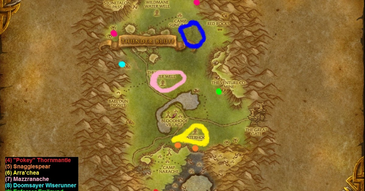 WoW Rare Spawns: Mulgore Rare Spawns