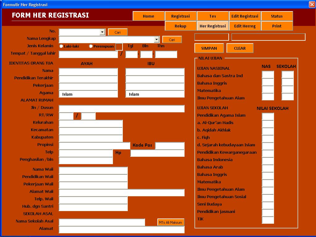 Tentang aplikasi pendaftaran berbasis excel ~ Excel Solution
