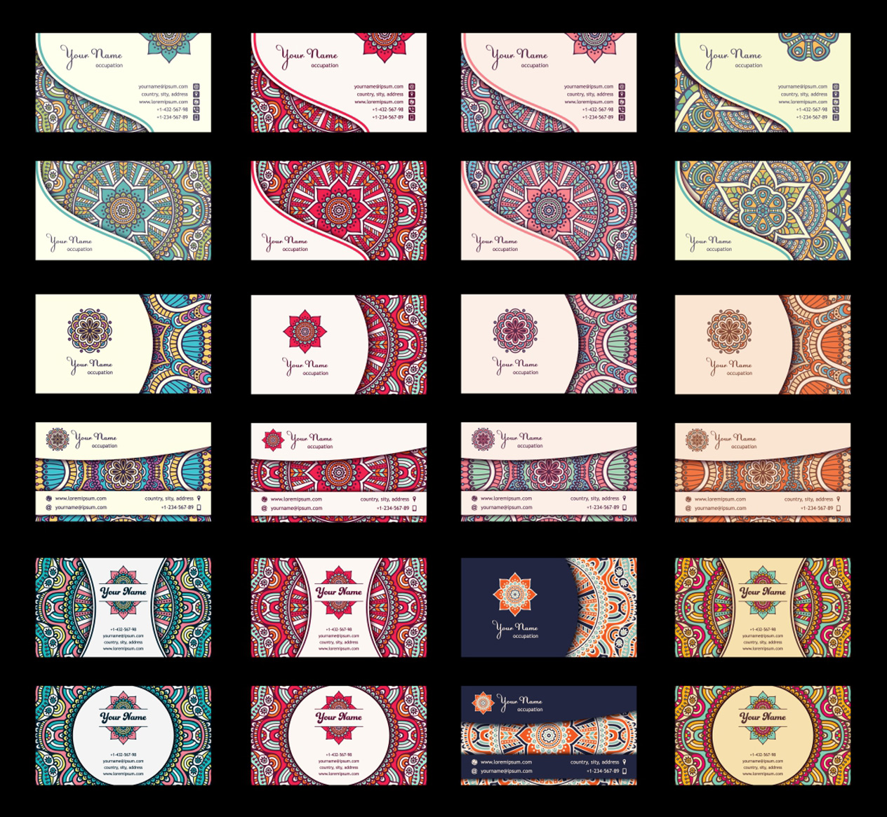 Kartu Nama Desain Ethnic Vintage Vector - aabmedia