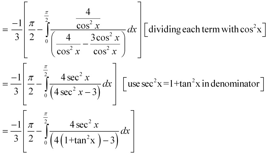 mixture: integral of { (cosx)^2 / [ (cosx)^2+ 4 (sinx)^2 ] }