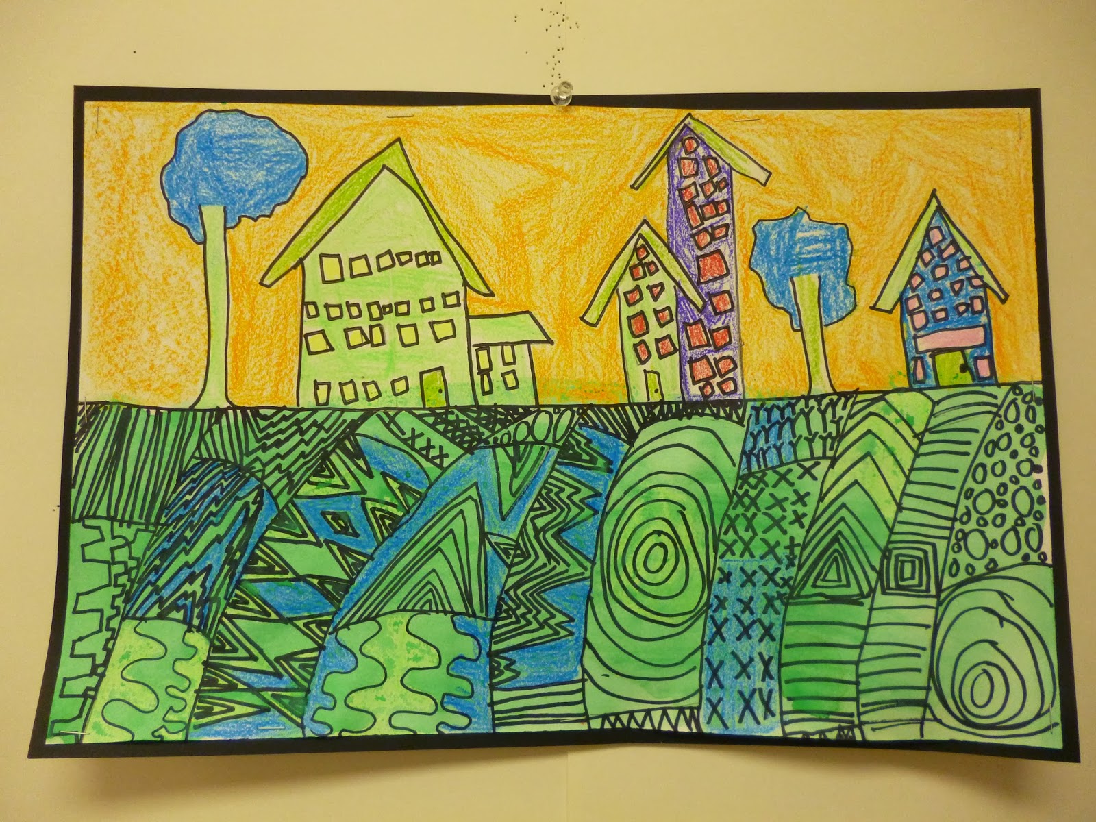 Horizon Line, Patterned, Warm and Cool Colored Landscapes