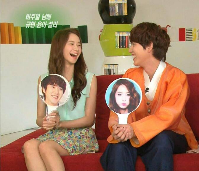 my_bloggers: KYUNA Kyuhyun Yoona moment @ KBS 2 TV Entertainment Weekly