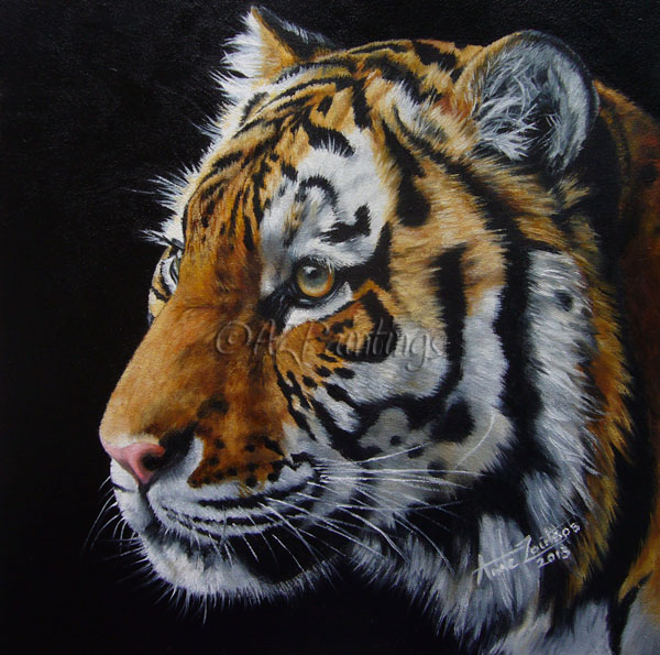 AZPAINTINGS : Tiger oil painting commission