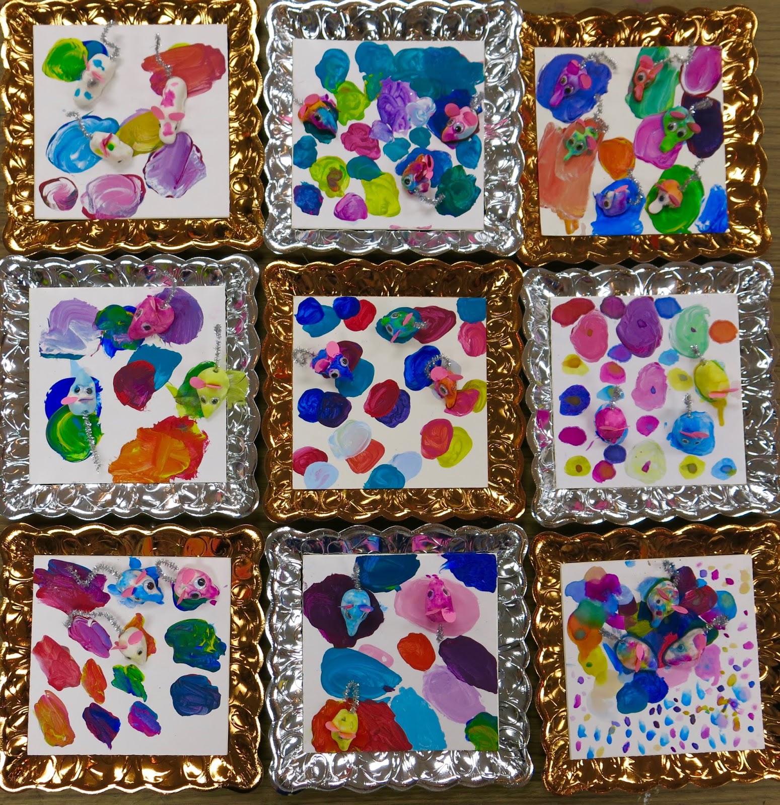 Cassie Stephens: In the Art Room: Kindergarten Mouse Paint Masterpieces!
