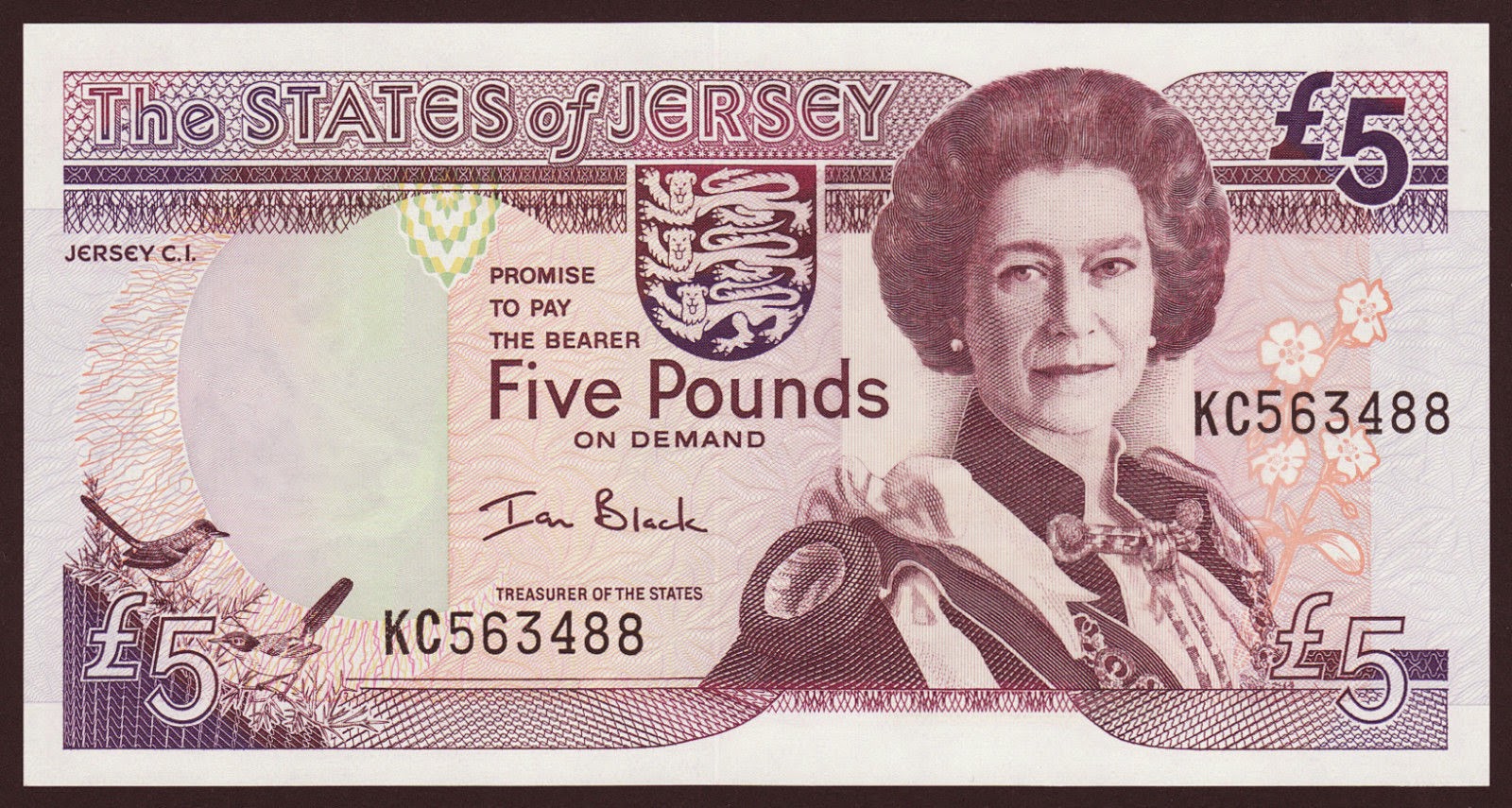 Jersey 5 Pounds banknote 2000 Queen Elizabeth II|World Banknotes ...