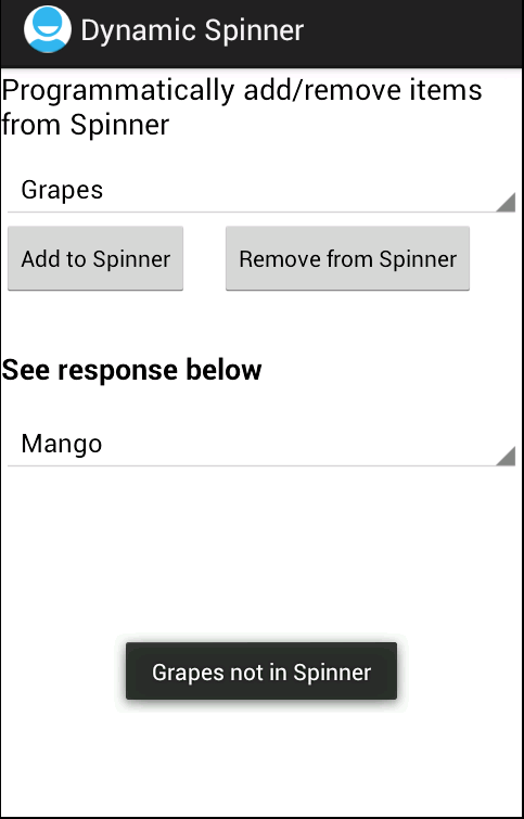 Programmers Sample Guide Android Spinner Programmatically Add Remove Items