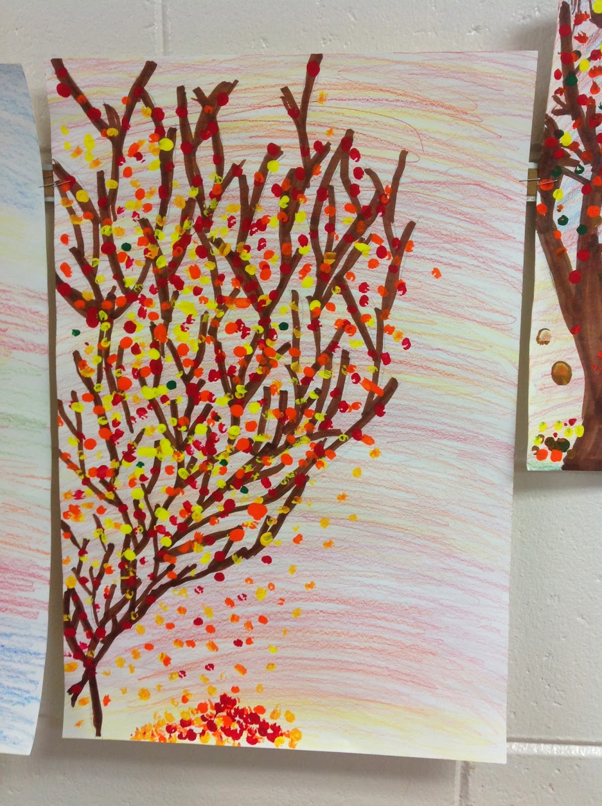 The Artsy Fartsy Art Room: 6th Grade Fall "Pointillism" Trees