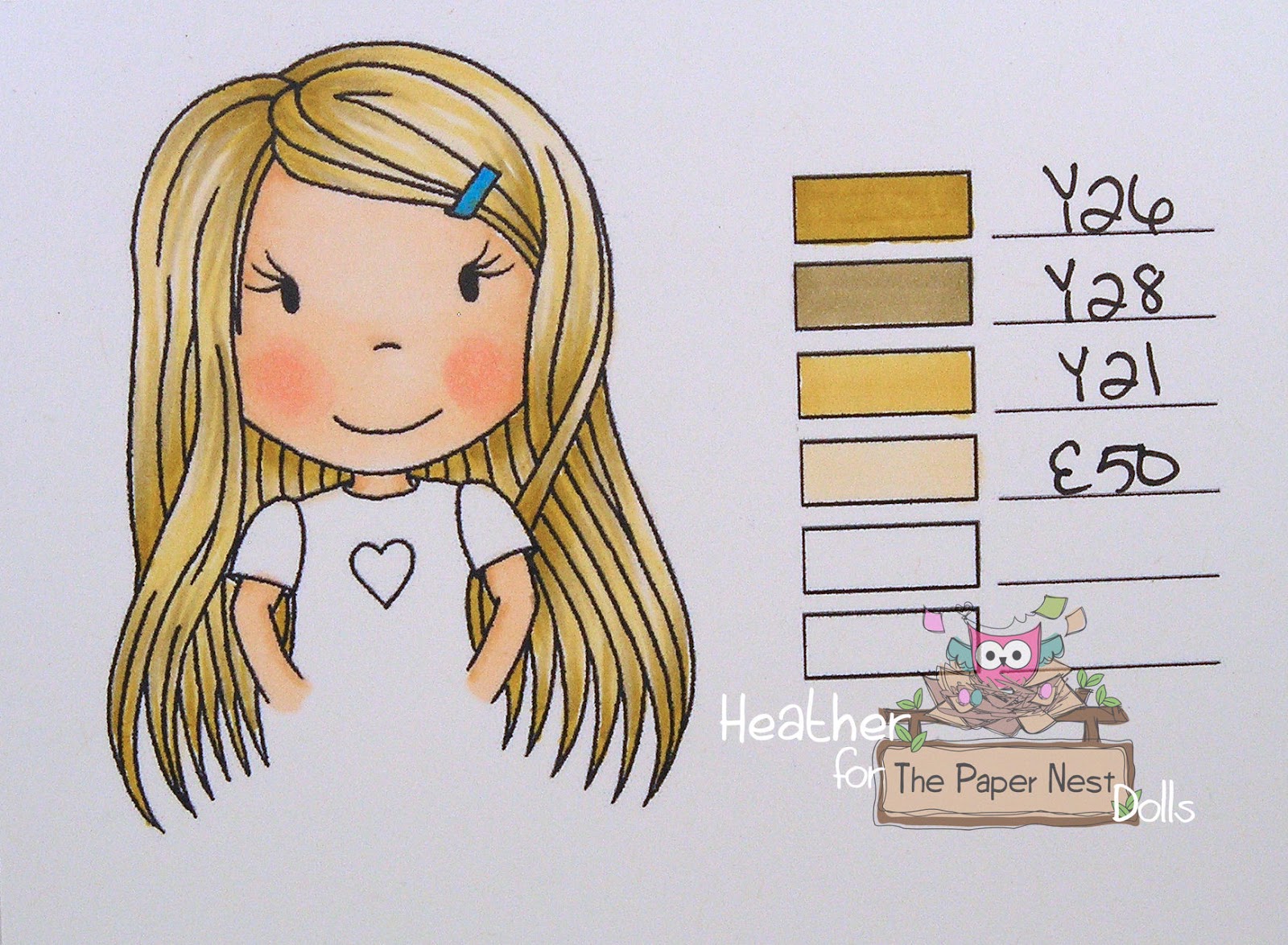 Paper Nest Dolls: Copic Hair Color 34...