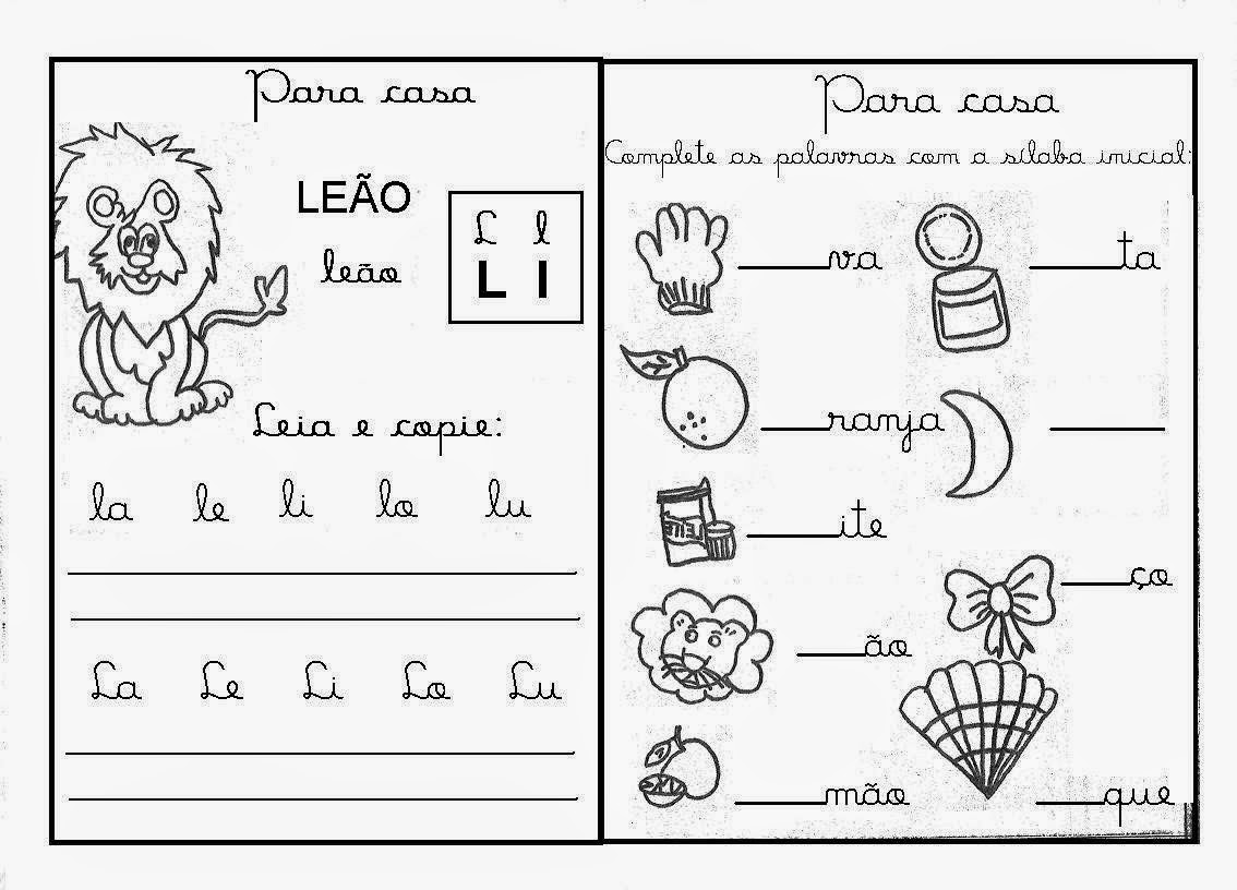 Atividades com a letra L - Ensino Fundamental - Anos Iniciais
