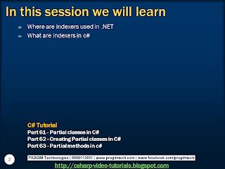 Sql server, .net and c# video tutorial: Part 64 – How and where are indexers used in .net