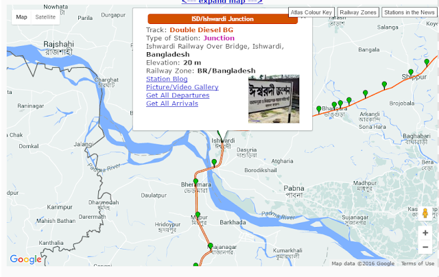 Pabna District: Map of ISD/Ishwardi Junction and Nearby Stations
