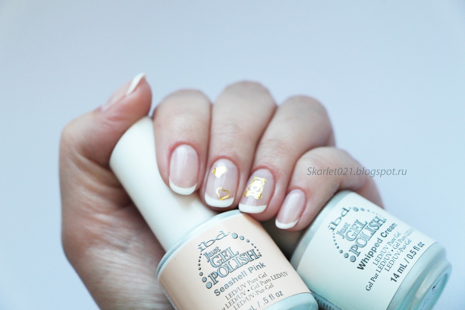 IBD just gel polish / IBD "Wipped Cream" + IBD "Seashell Pink" / френч ...