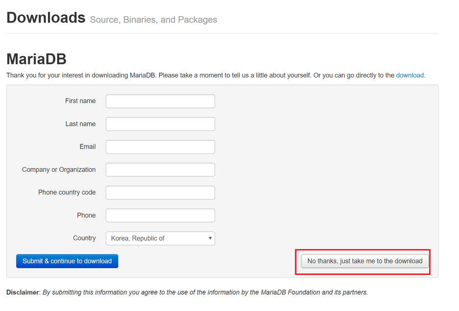 Mariadb Windows Client