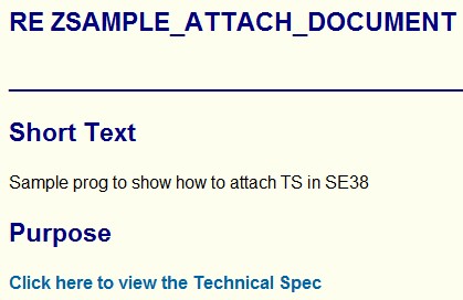 How to attach a Document in SE38 | SAP Online Guides