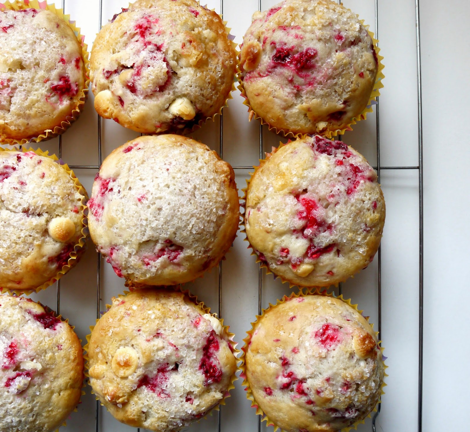 Bumps Along the Way: White chocolate raspberry muffins