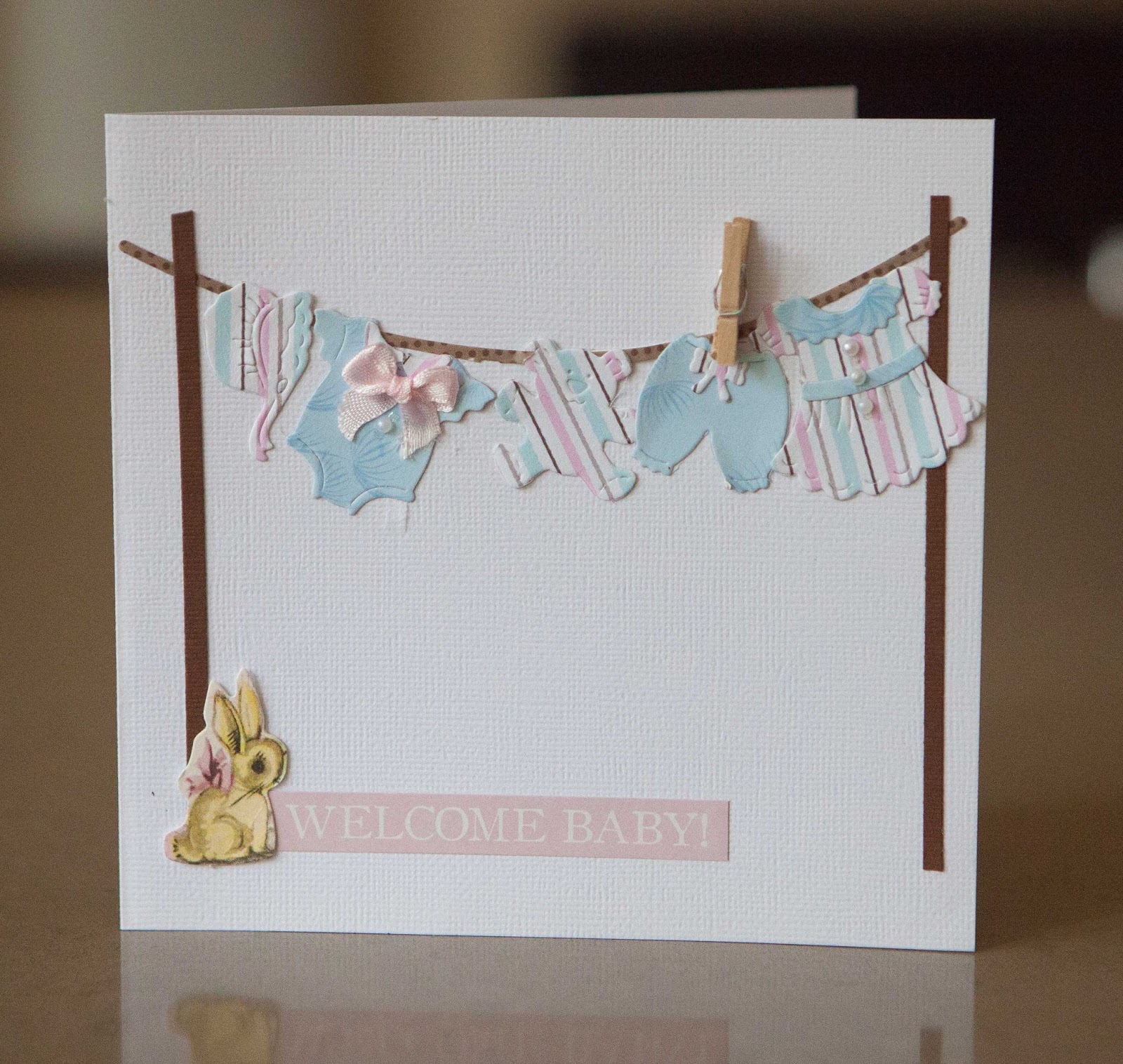 Creative Mayhem: Baby Girl Cards with Baby clothes on the washing line.