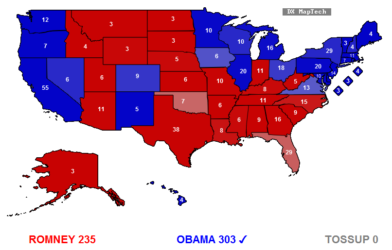 Romney Obama Map ~ EXODOINVEST