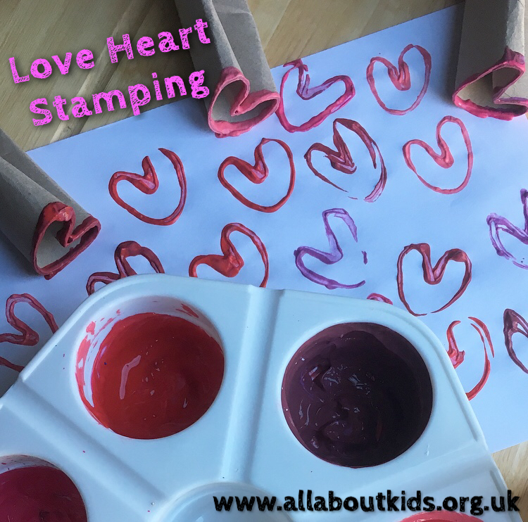 Love Heart Stamp Painting - All About Kids
