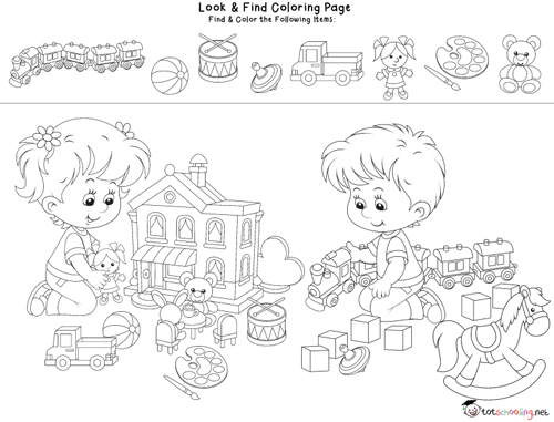 fun learning for kids: Look & Find Coloring Pages for Facebook Fans