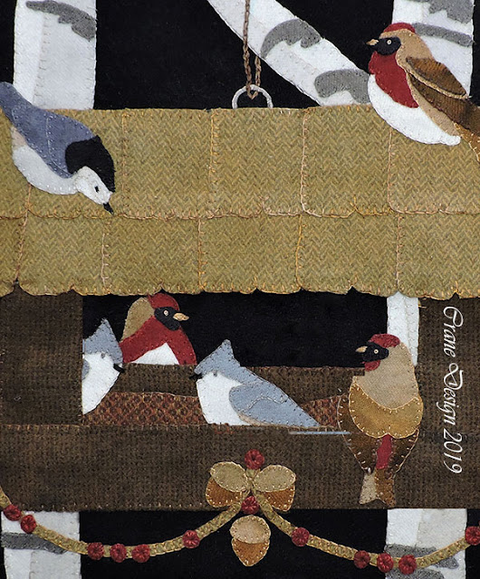 Crane Design by Jan Mott Wool Applique Penny Rug & Punchneedle Patterns ...