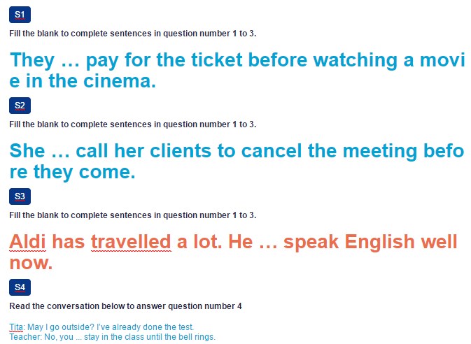 Contoh Soal Grammar Review , Will, Can, Should, Have to - Materi ...