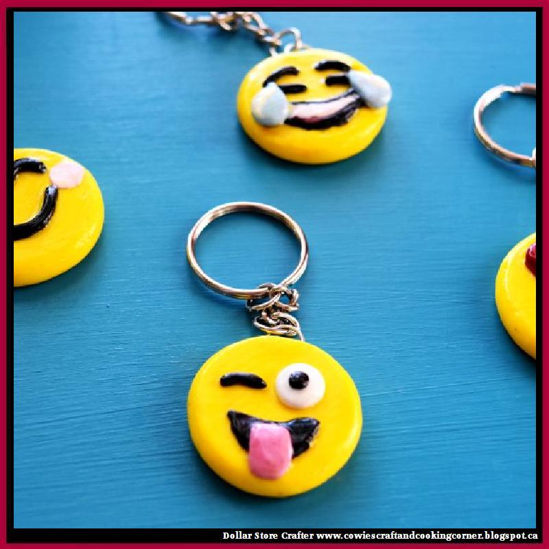 Dollar Store Crafter: DIY Emoji Key Chains Party Favors