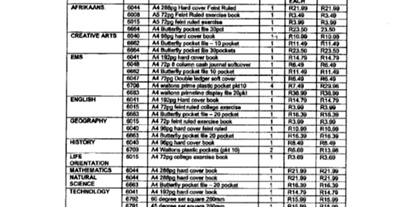 Cape Town High School: CTHS Waltons Order Form - 26 Oct '17