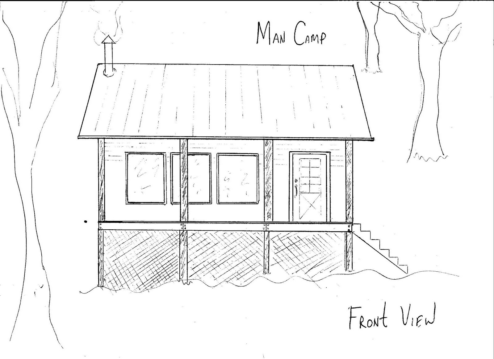 Dave's ManCamp: Original cabin sketches