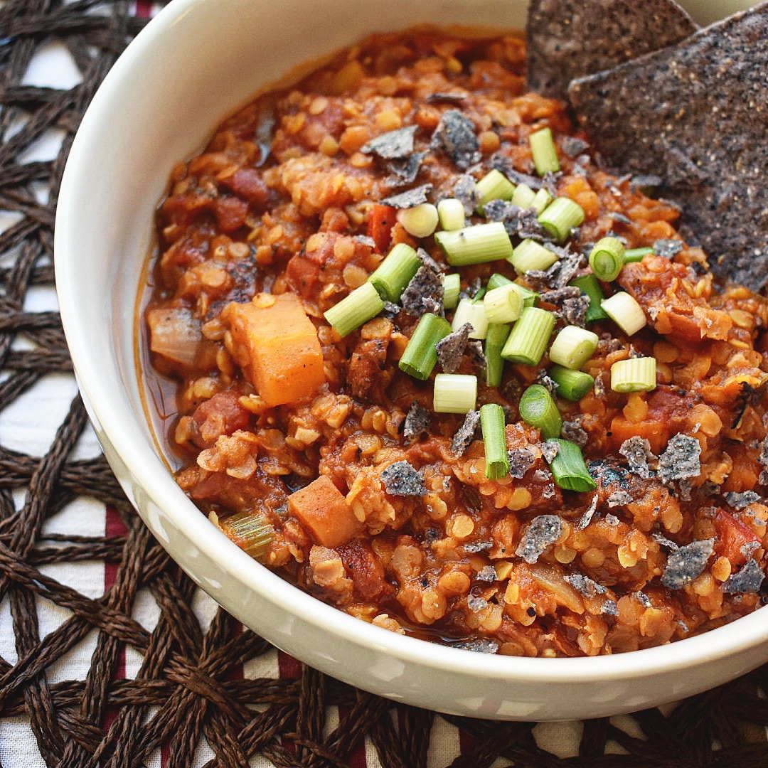 Veggie-Loaded Red Lentil Chili (Instant Pot) | Chef Jen