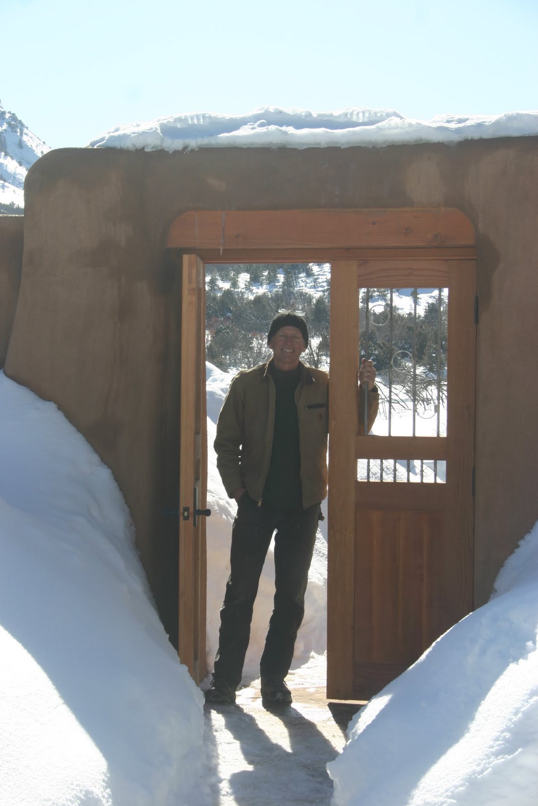 Building a double adobe wall house