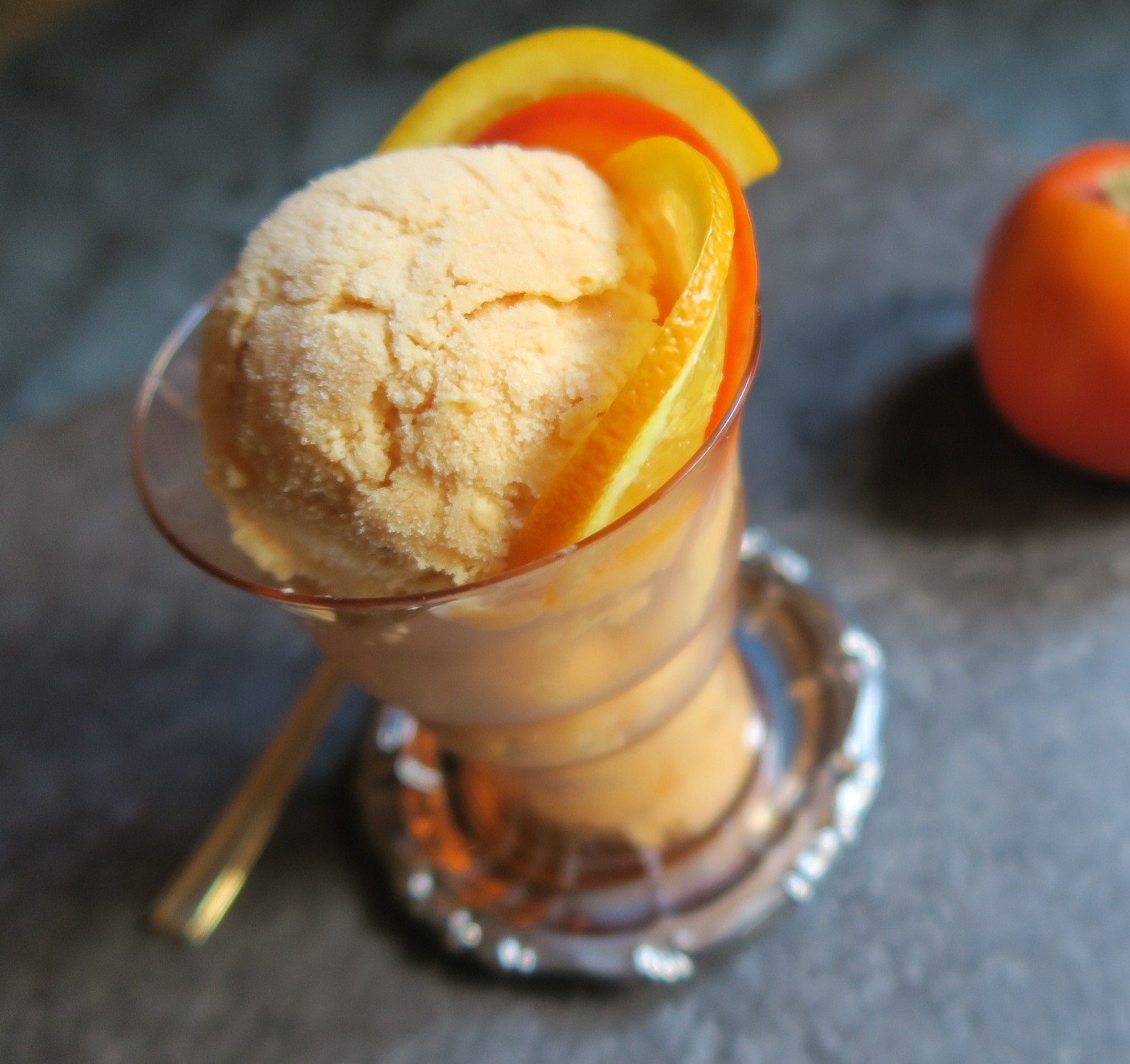 Persimmon, Orange & Coconut Milk Ice-cream