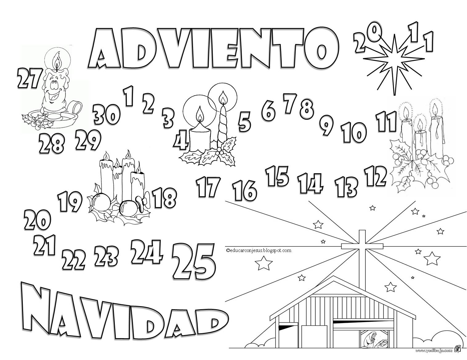 Calendarios de adviento 2020 para descargar e imprimir gratis