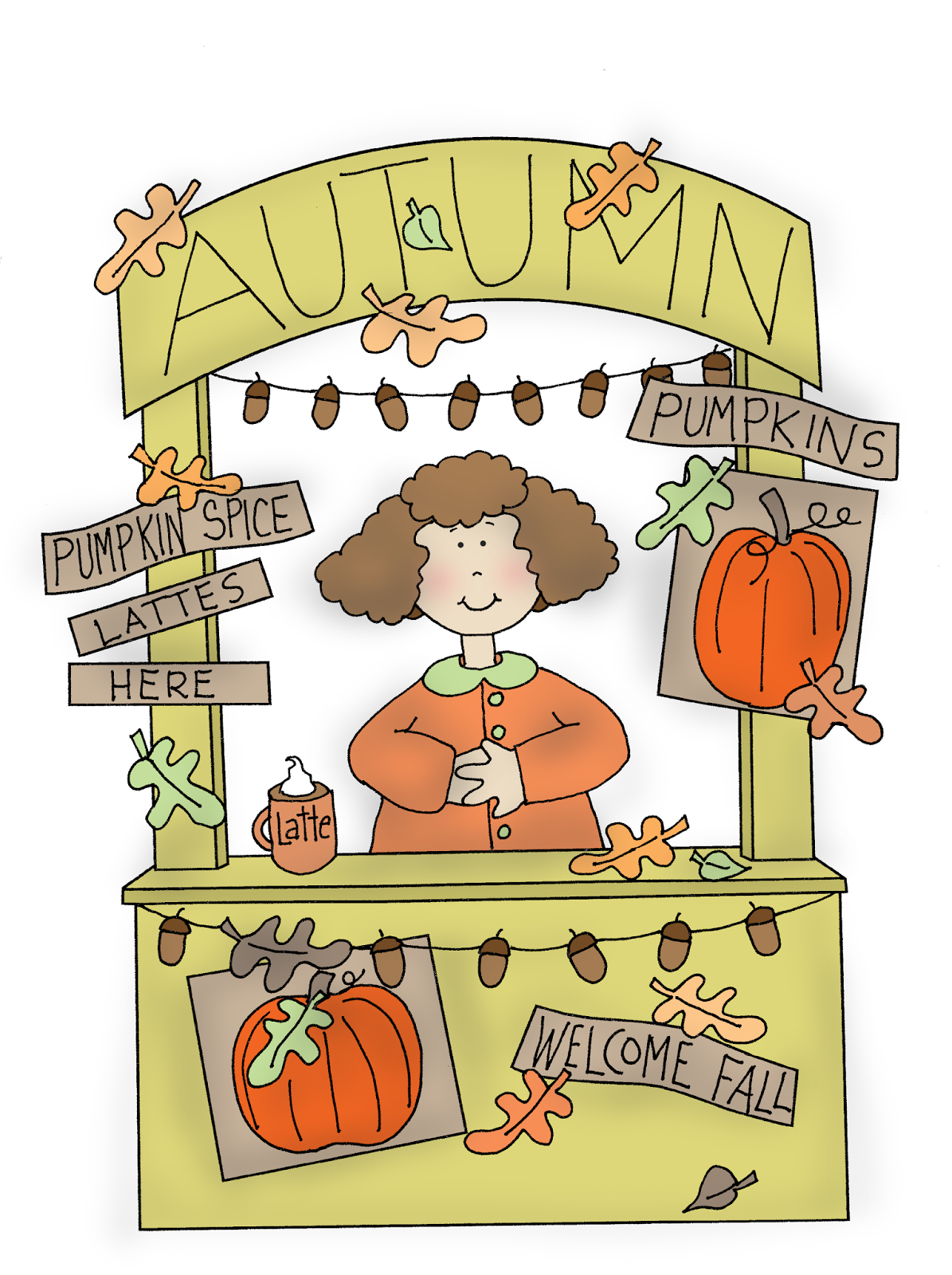 Free Dearie Dolls Digi Stamps: Autumn Booth