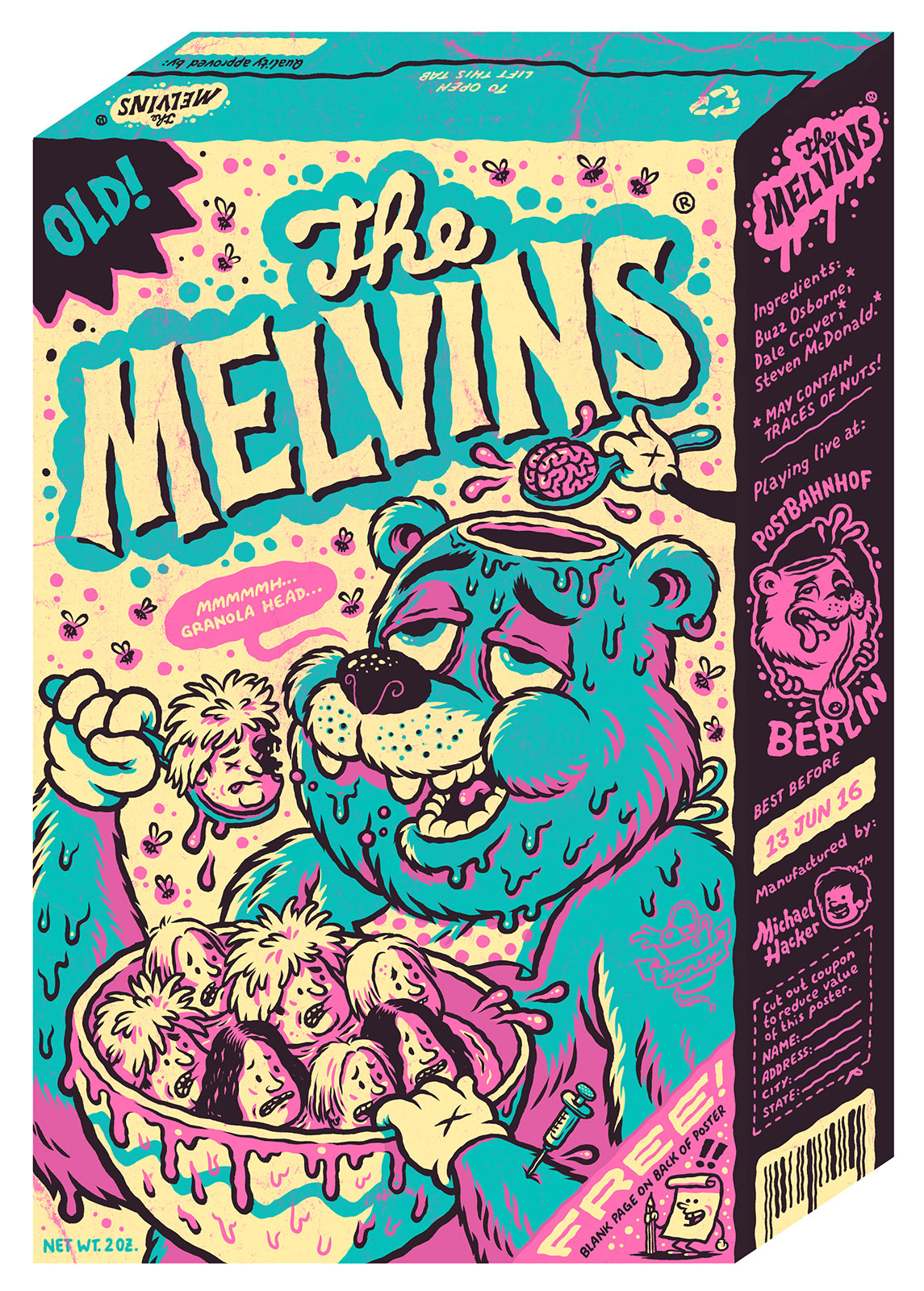 INSIDE THE ROCK POSTER FRAME BLOG: Michael Hacker Melvins Berlin Poster