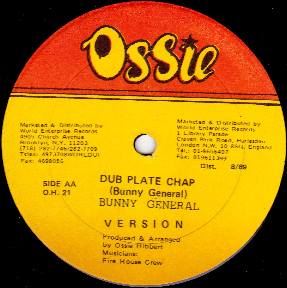 Vybz Collectors 507.: DUB PLATE CHOP - BUNNY GENERAL