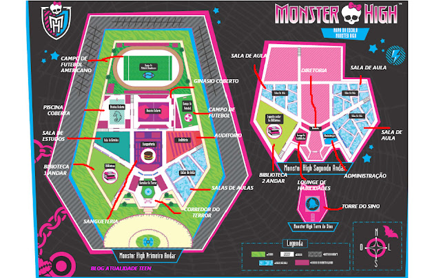 Atualidade Teen & Cia: mapa da monster high S2