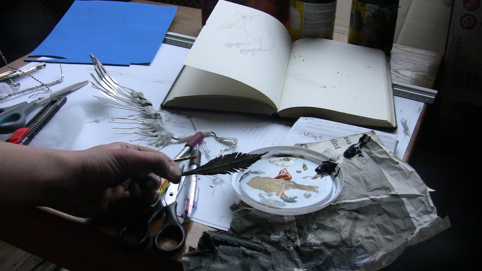 making a bird armature: feather approaches