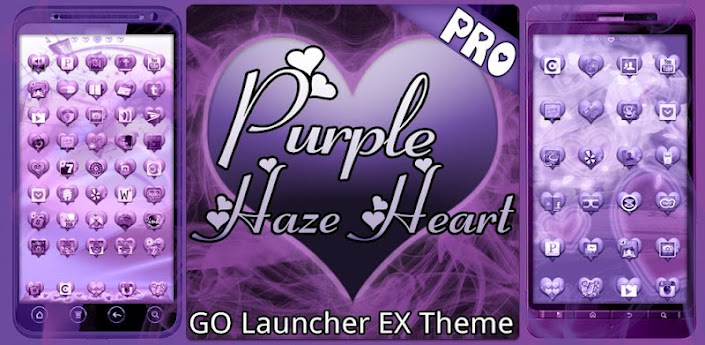 Purple Haze Hearts GO Launcher v2.4 Apk Android Theme
