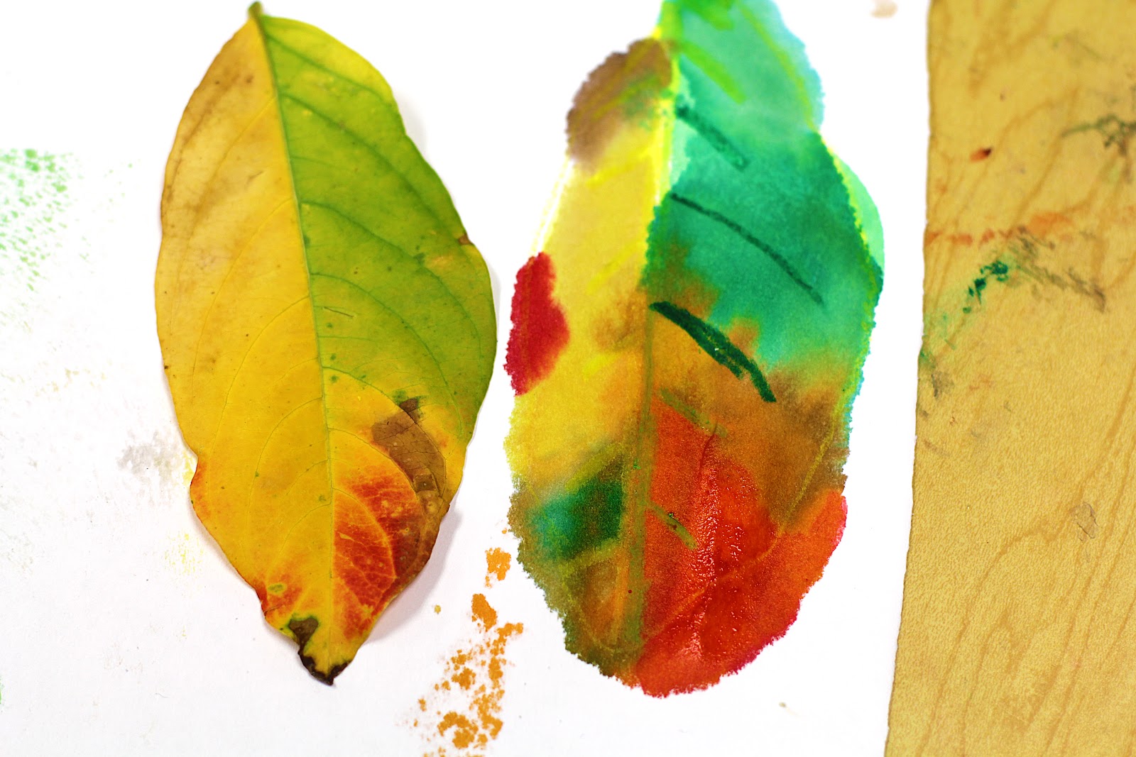 smART Class: Fall Leaves Crayon Resist Paintings