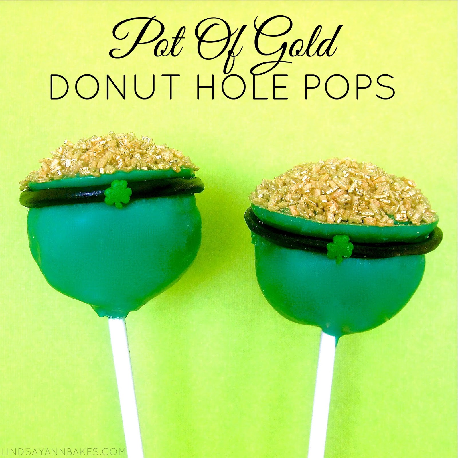 Pot O' Gold Donut Hole Pops - The Lindsay Ann