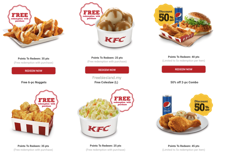 KFC 让你消费积分！可以免费换取Cheesy Wedges、Nugget、50%折扣Voucher等等哦！ - Leesharing