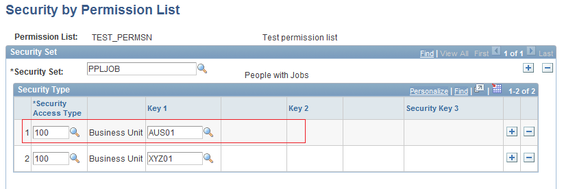 PeopleSoft: Peoplesoft Row Level Security Search Records