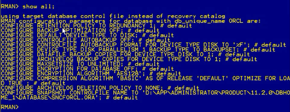 Learn Oracle Configuring Database Backup Using Rman In Oracle 11g 7870