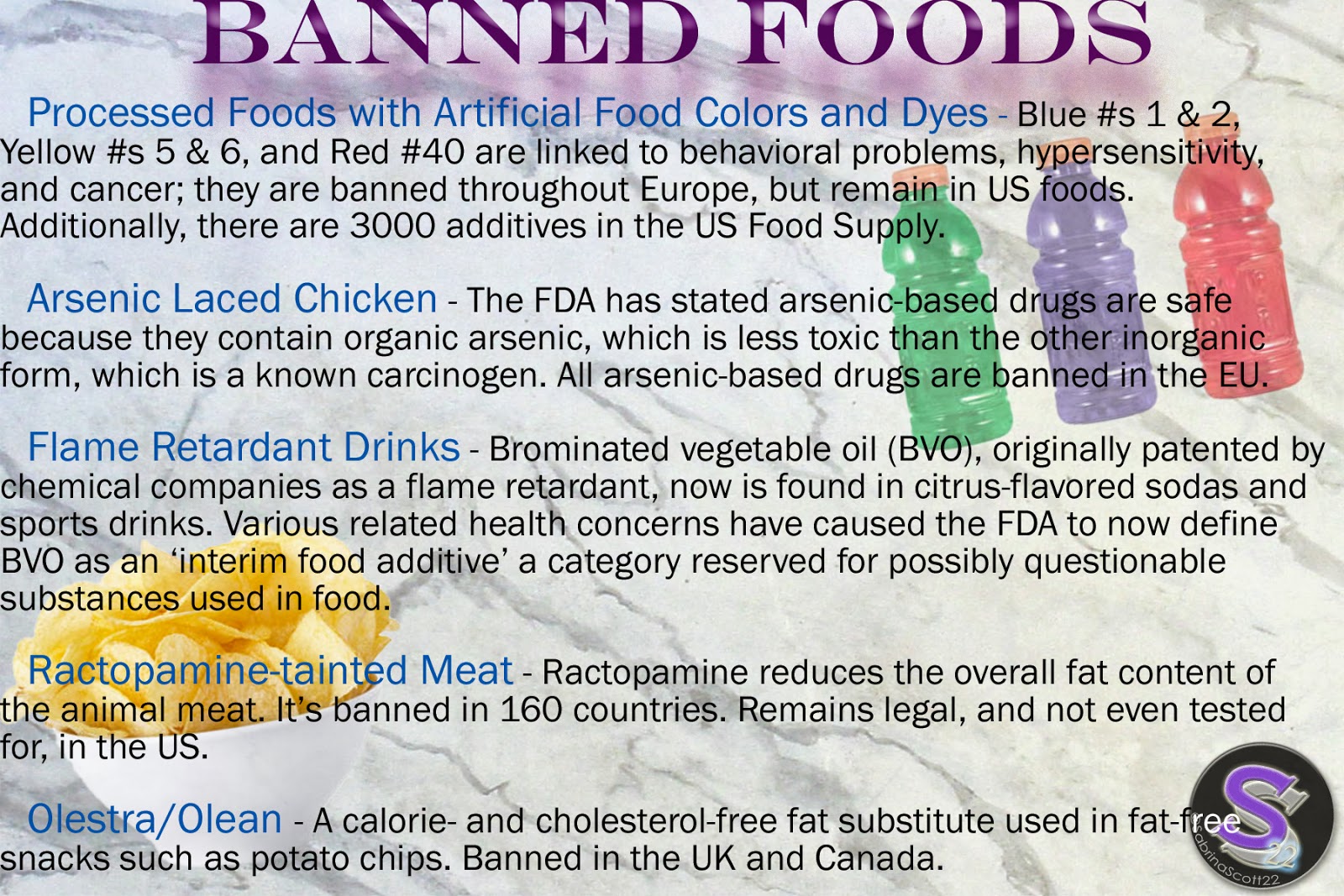 Sabrina's Crossing -- An athlete's life on the road: Banned Foods We ...