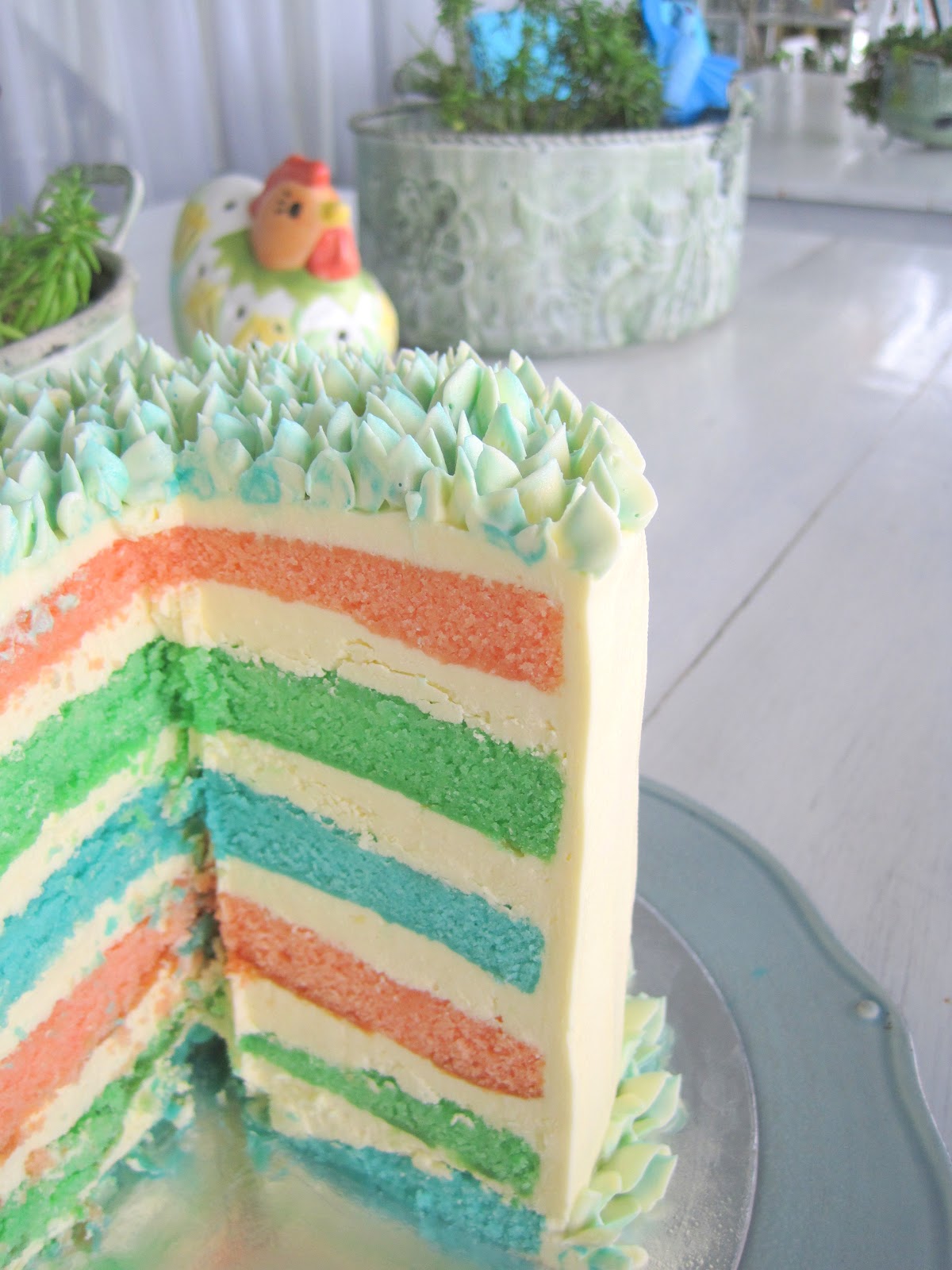 The Blue Cottage: A Birthday Celebration...Vanilla Cake with Swiss ...