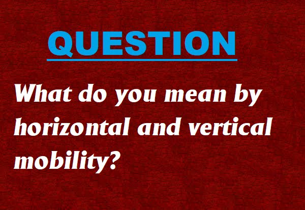 What do you mean by horizontal and vertical mobility? - M.M.R cse