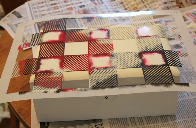 Thrift Shop Hinged Box Upcycle with Paint and Stencils - Organized Clutter