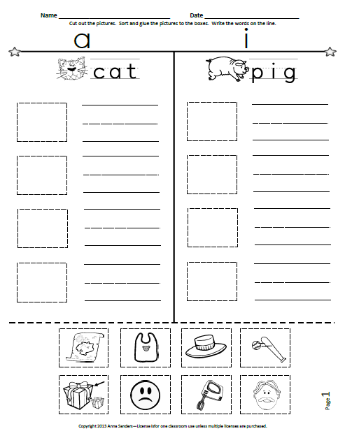 Cut And Paste Phonics Worksheets For First Grade Pin On Kindergarten