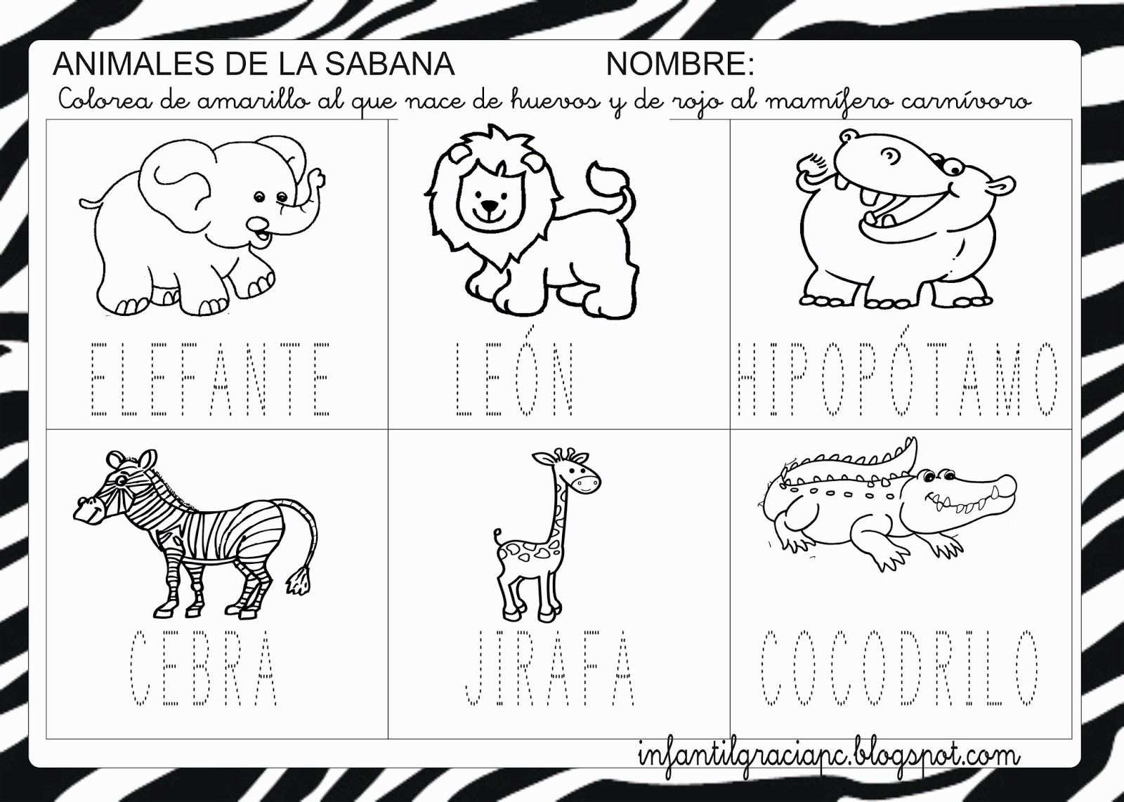 INFANTIL de GRACIA: ESTUDIAMOS ALGUNOS ANIMALES DE LA SABANA