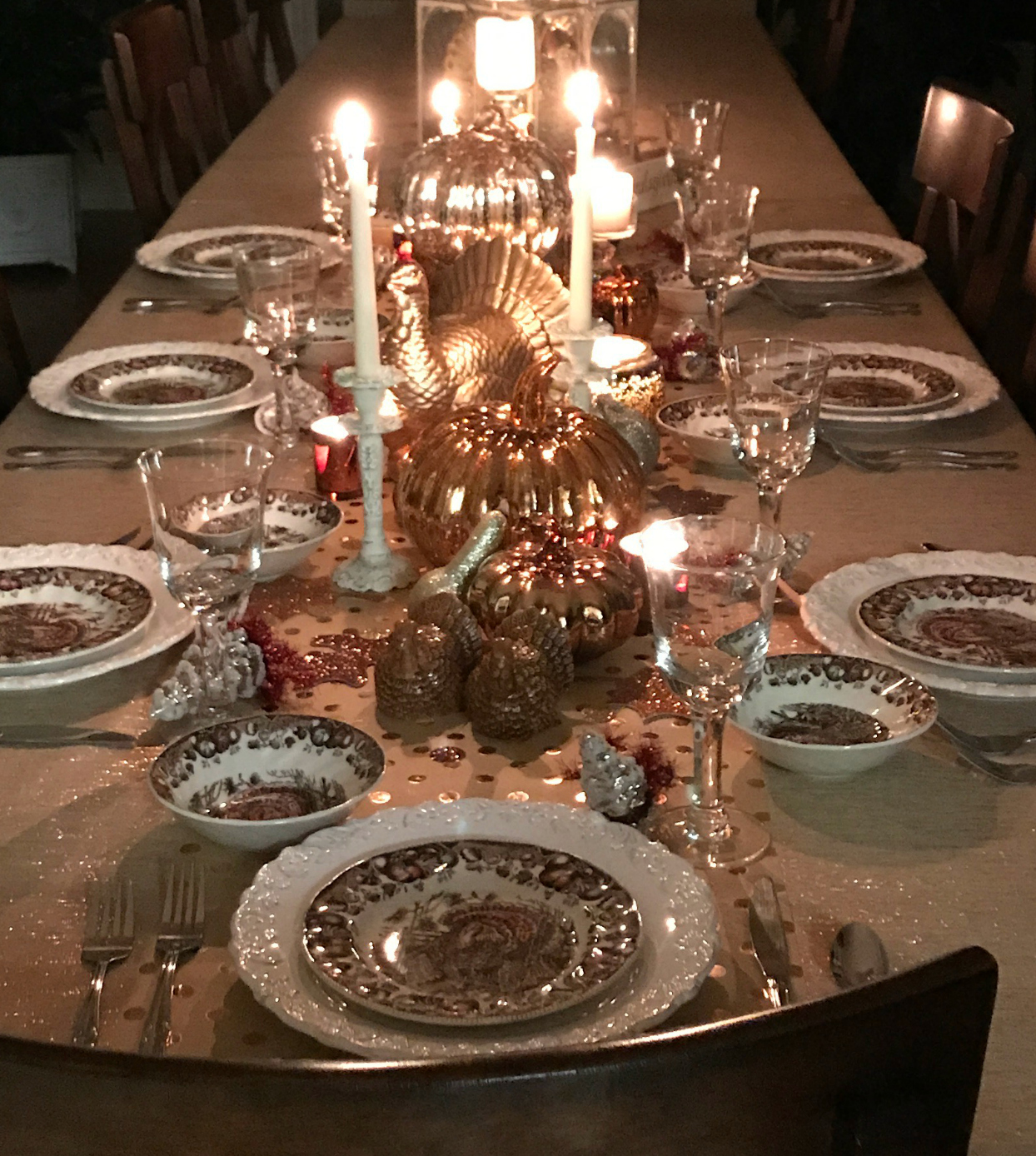 Gold and Glittery Thanksgiving - Purple Chocolat Home